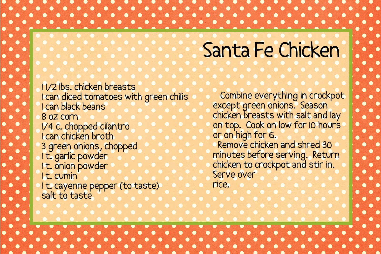 Yummy Food: Santa Fe Chicken