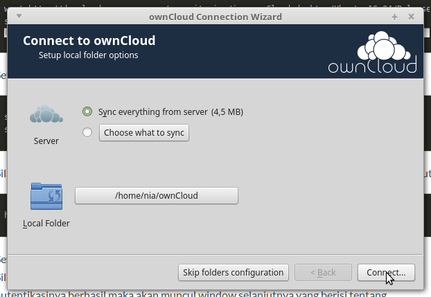 Instalasi Dan Konfigurasi Client Desktop OwnCloud - nia BLC TELKOM