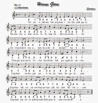 Lirik Lagu Dan Partitur Hymne Guru - Lagu Nasional