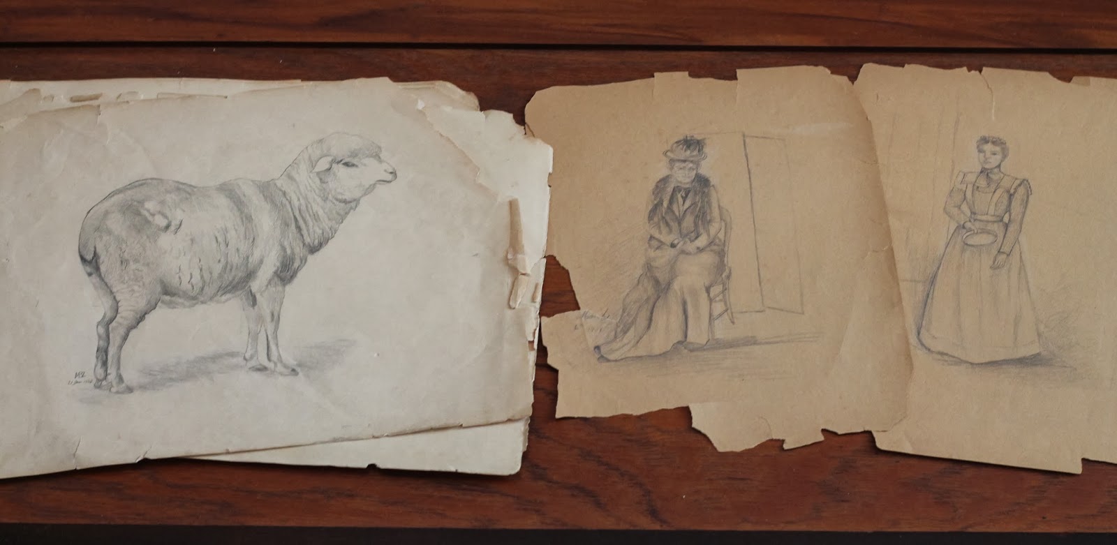 Helen and Her Daughters: Vintage Drawings