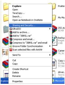 CARA SHARING FILE PADA WINDOWS XP