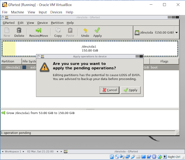 Resizing Ubuntu image in VirtualBox | My Public Notepad