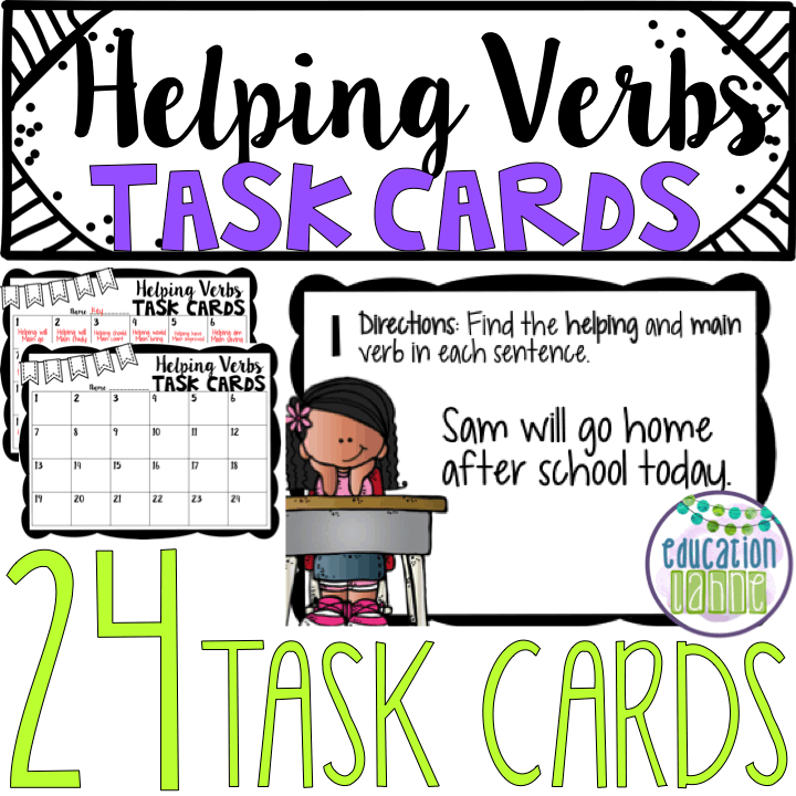 Best Seller Alert ----->>> Helping Verb Task Cards - Education Lahne