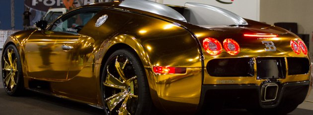 FAIZ RAHMAN :): Bugatti Veyron Kepunyaan Flo-Rida Yang Disaluti Emas Krom