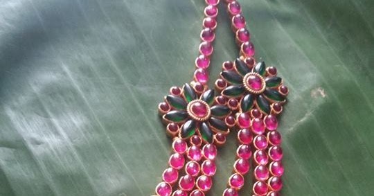 Three Layer Ruby Necklace in Silver - Jewellery Designs