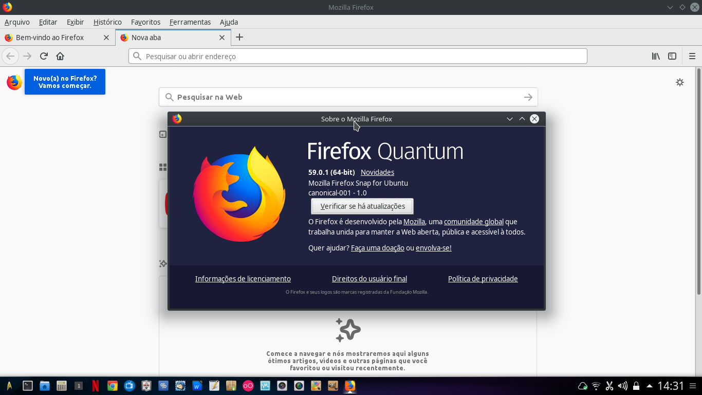 Firefox disponível por Snap para GNU/Linux