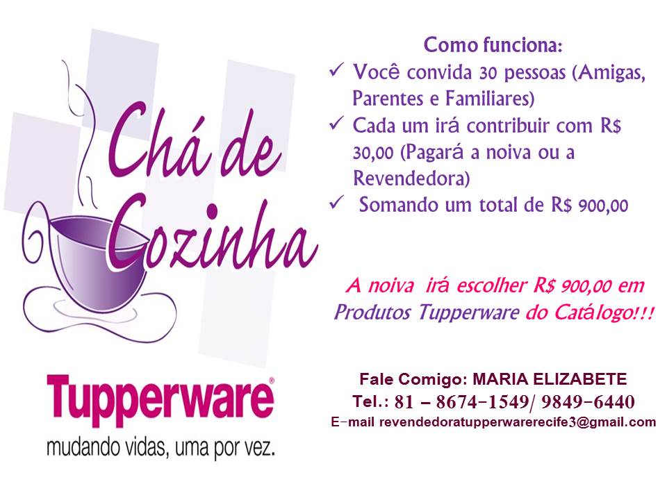 Tupperware com você por toda vida: Chá de Cozinha - Tupperware Noivas ...