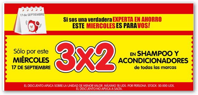 Ofertas y Promos en Argentina: Promo supermercados DIA 3x2 miercoles