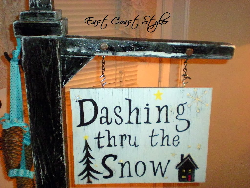 East Coast Styler : Painted Wooden Sign and Post