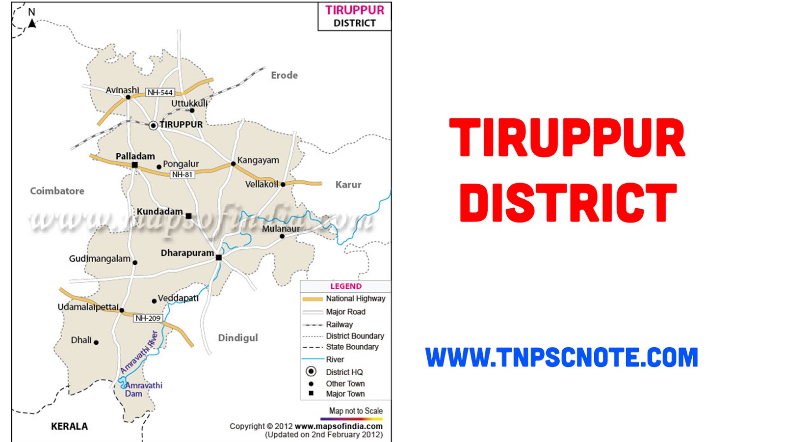 Tiruppur District Information, Boundaries and History from Shankar IAS ...