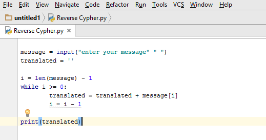 CODE IT TO RULE IT !!: The Reverse Cypher