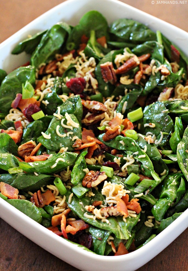 Crunchy Tossed Spinach Salad
