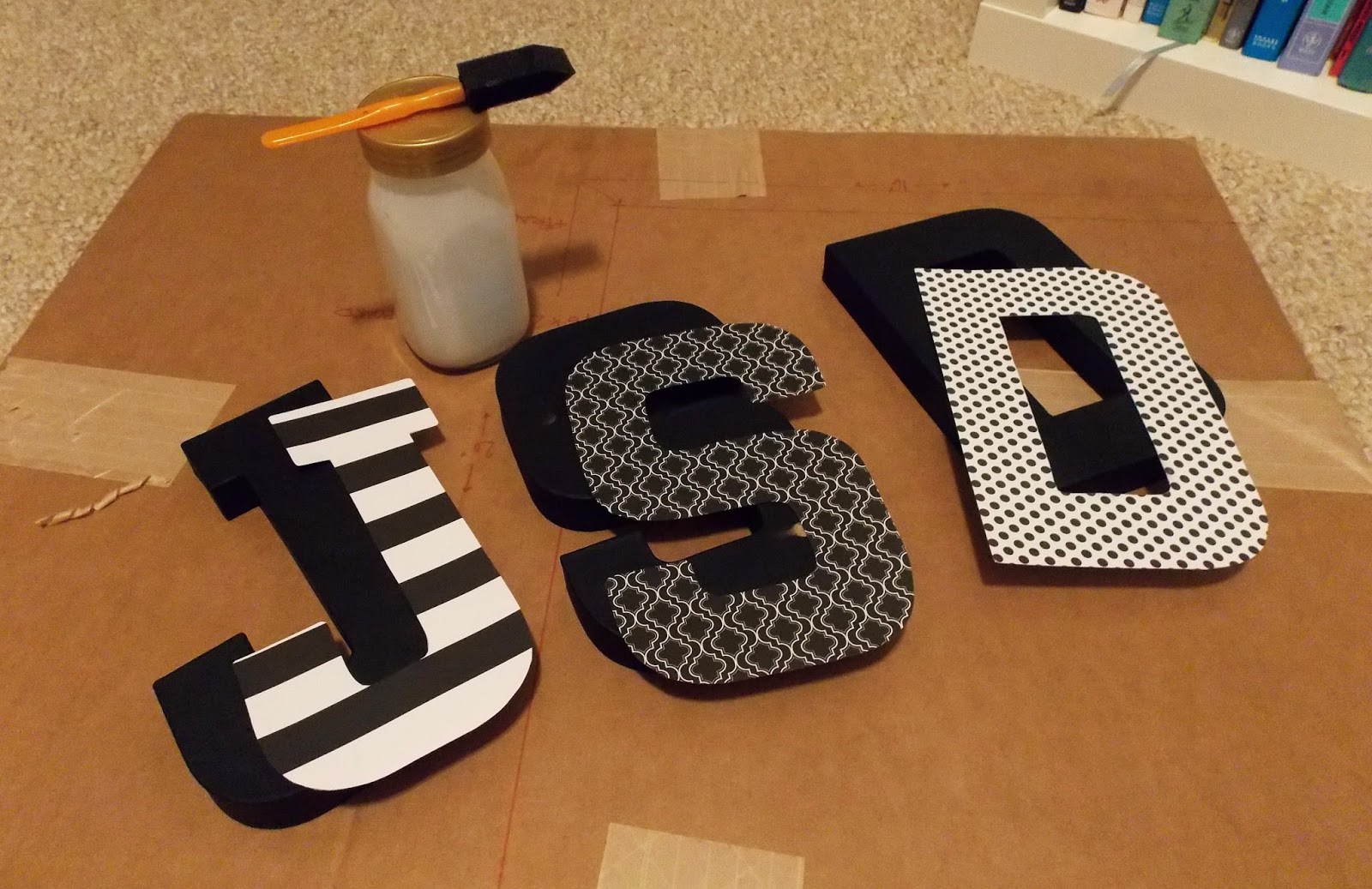 {Jessica Stout Design}: DIY: Cardboard Letters for Home Office {My Home}