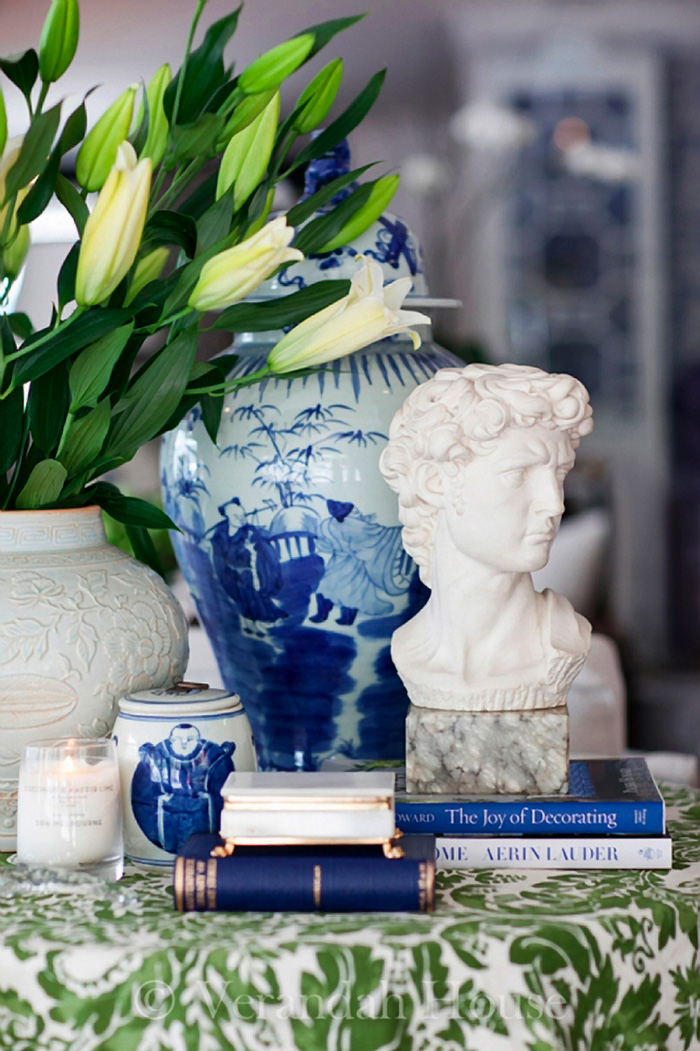 Blue and White with Veranda House