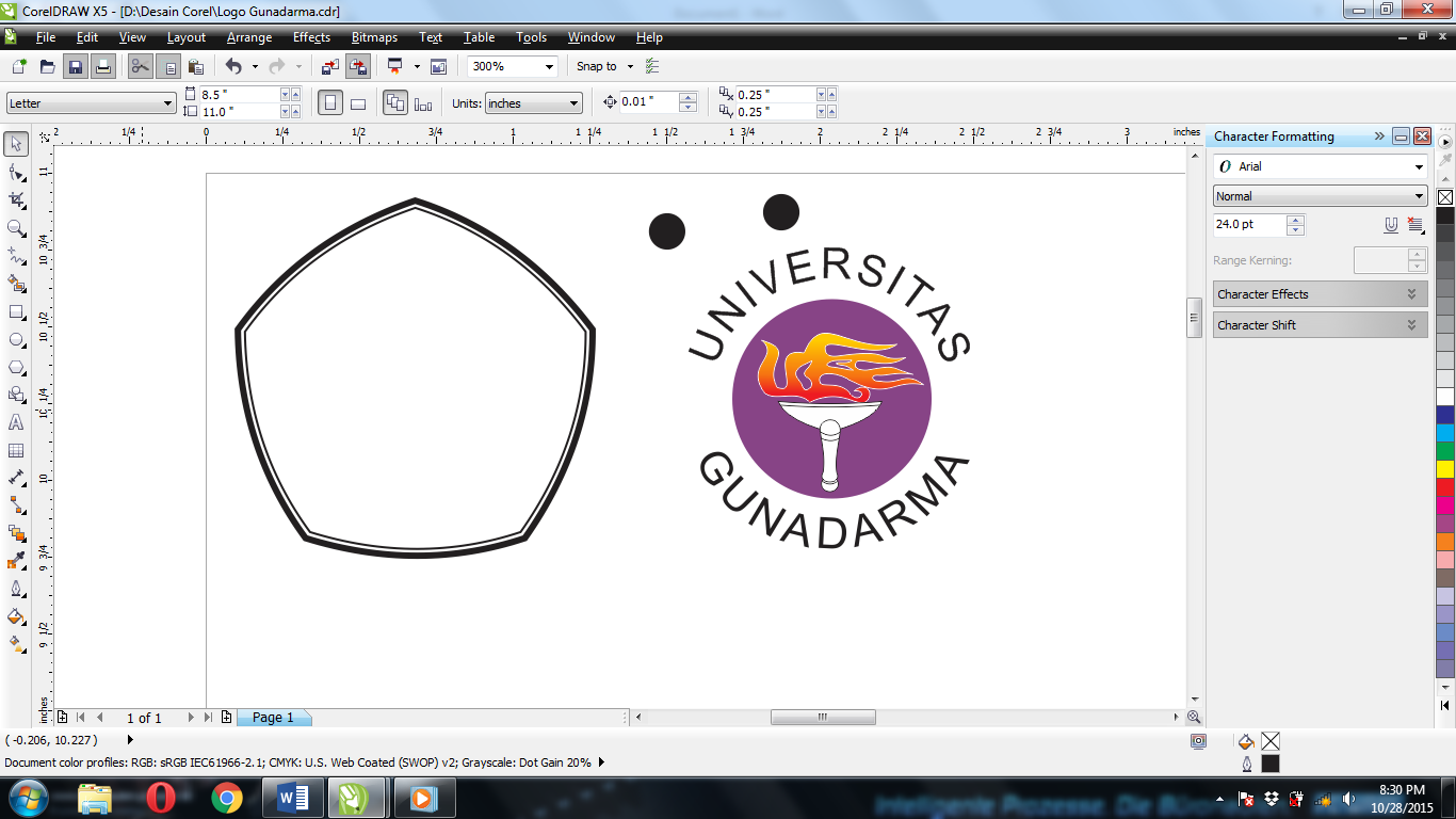 harunalrasyid: Tutorial Membuat Logo Gunadarma menggunakan CorelDrawX5