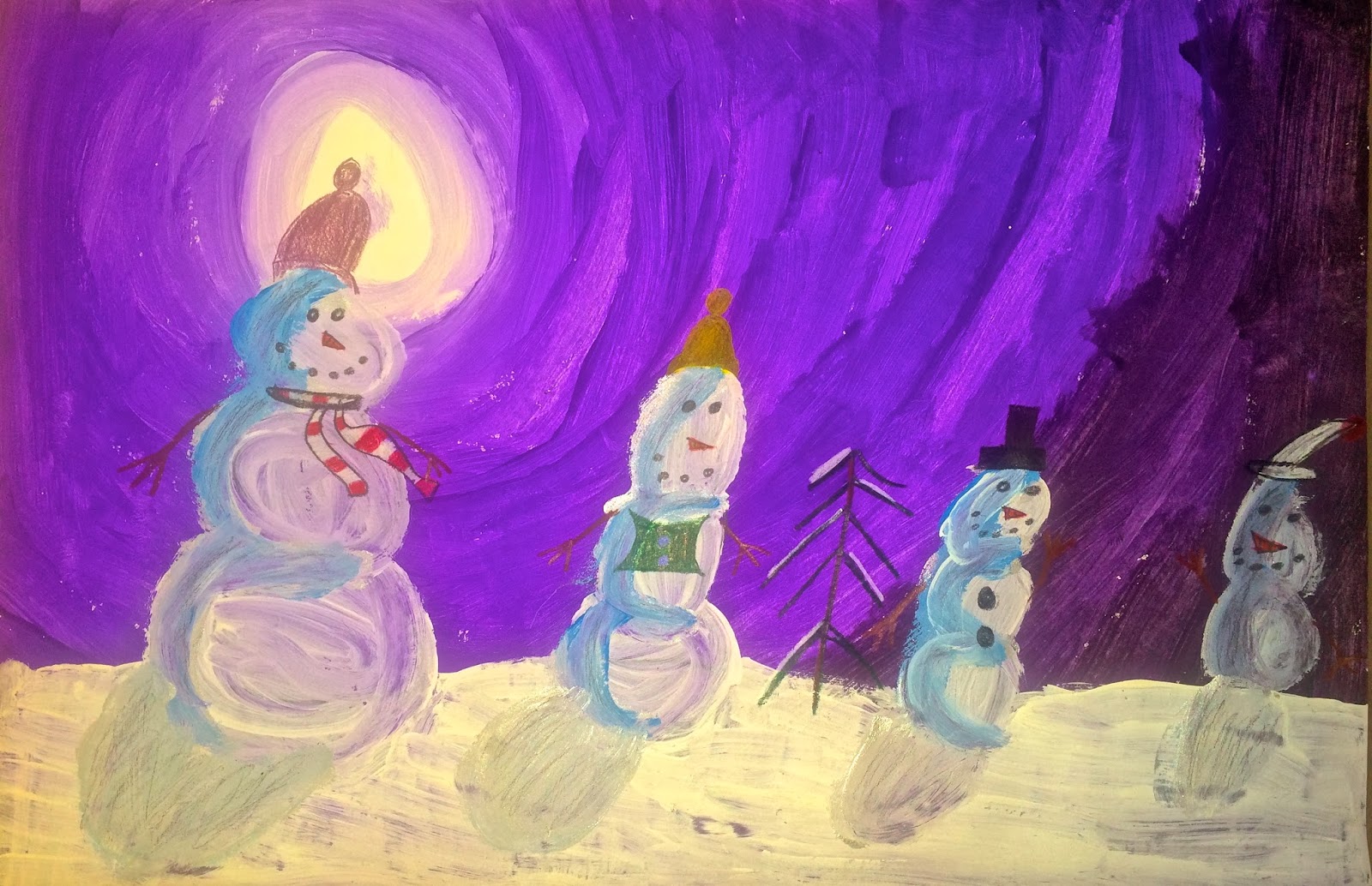 Art. Eat. Tie Dye. Repeat.: 4th Grade Value Snowmen