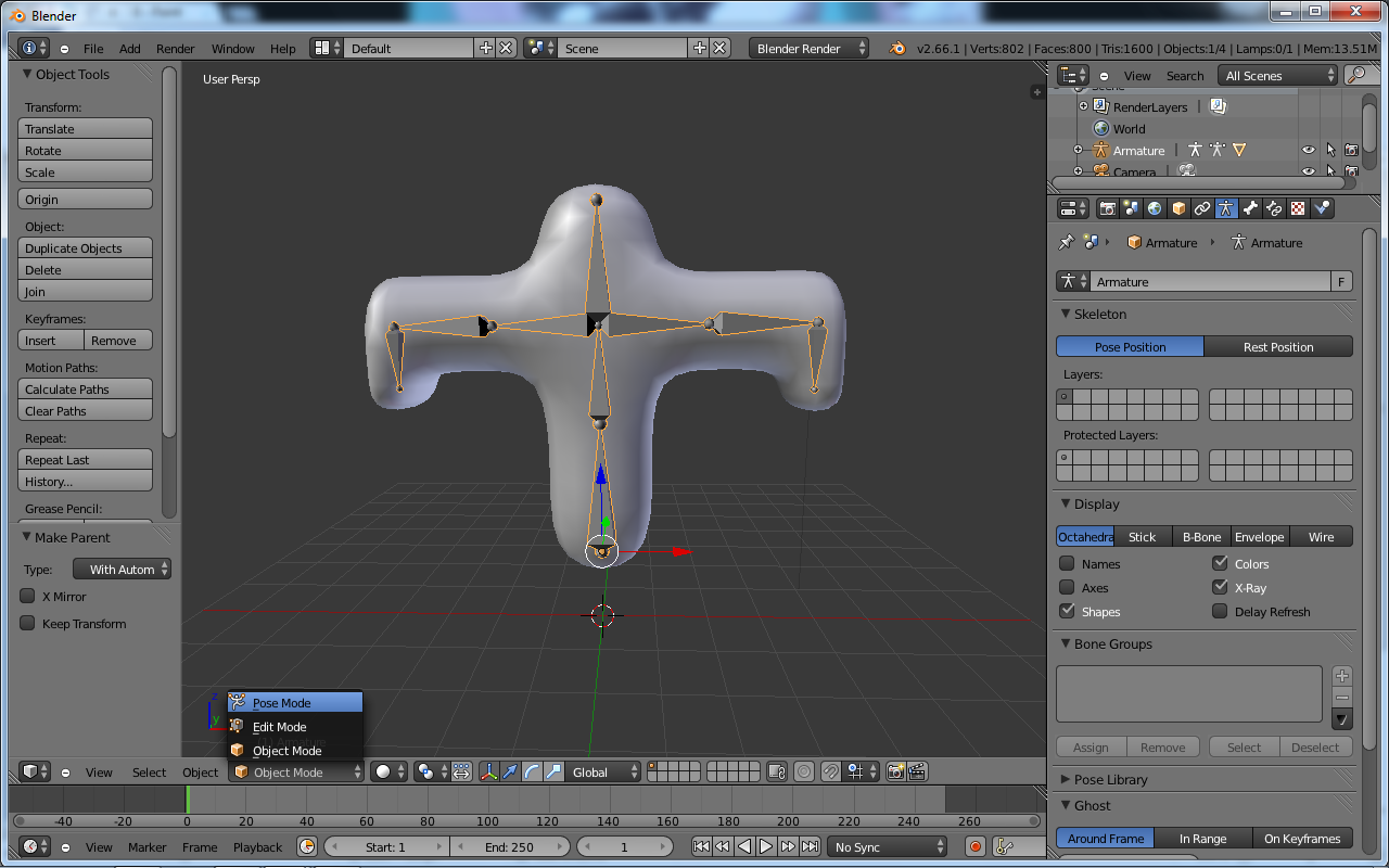 Blender Tutorial : Basic Rigging pada Blender [versi 1]