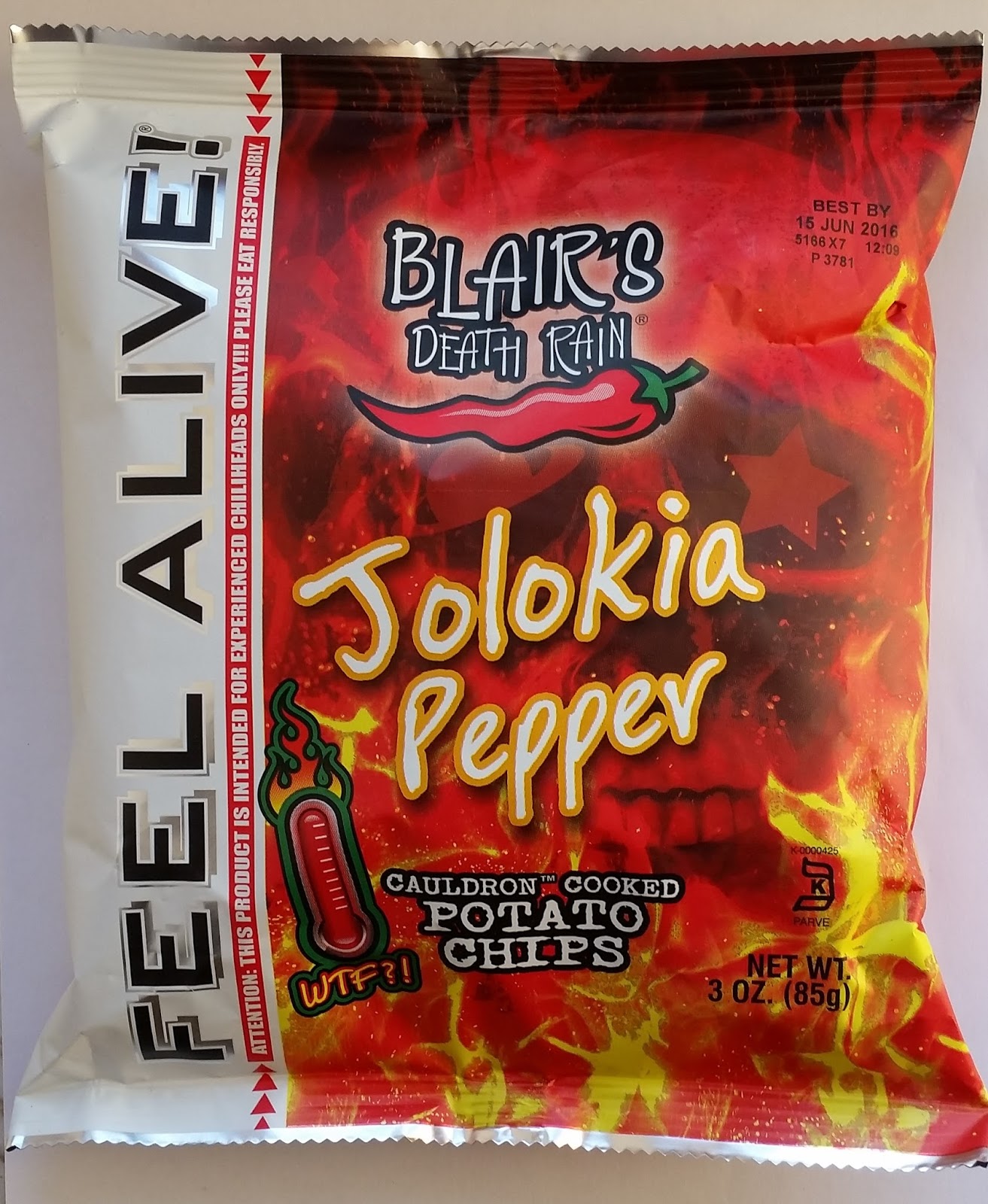 Blair's Death Rain - Jolokia Pepper Cauldron Cooked Potato Chips | Hot ...