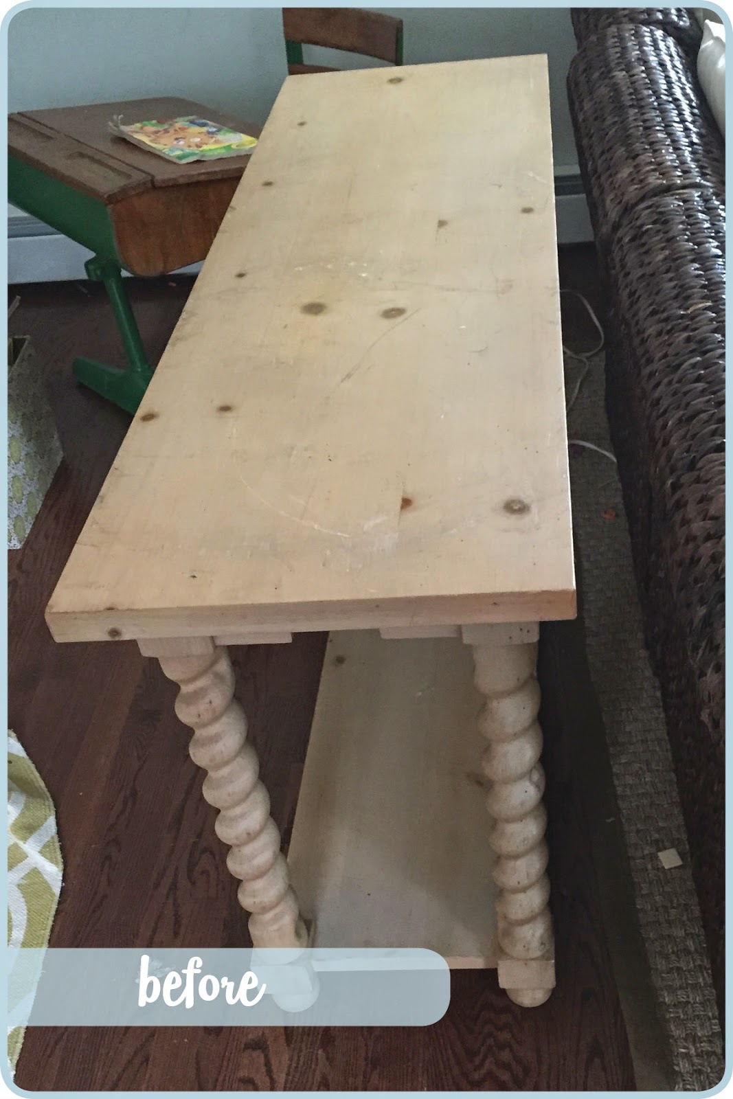 A Thrifter in Disguise: Give a Tired, Old Sofa Table a Fun Chalk Paint ...