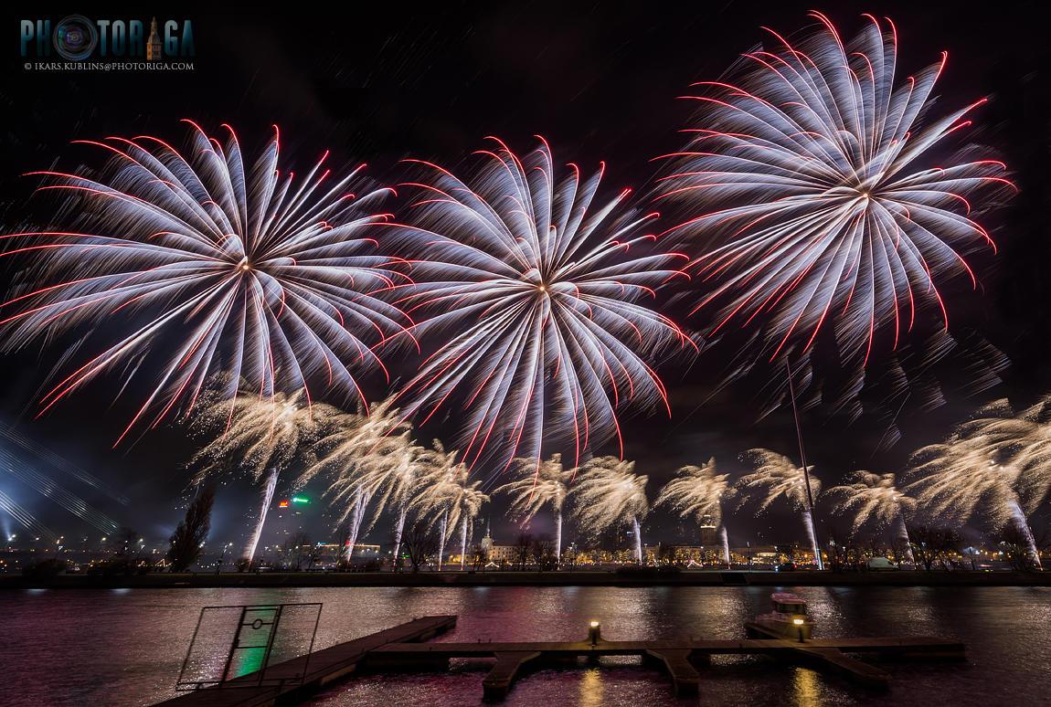 Fireworks of Latvia 99th Independence Day Celebration - Riga City Photos