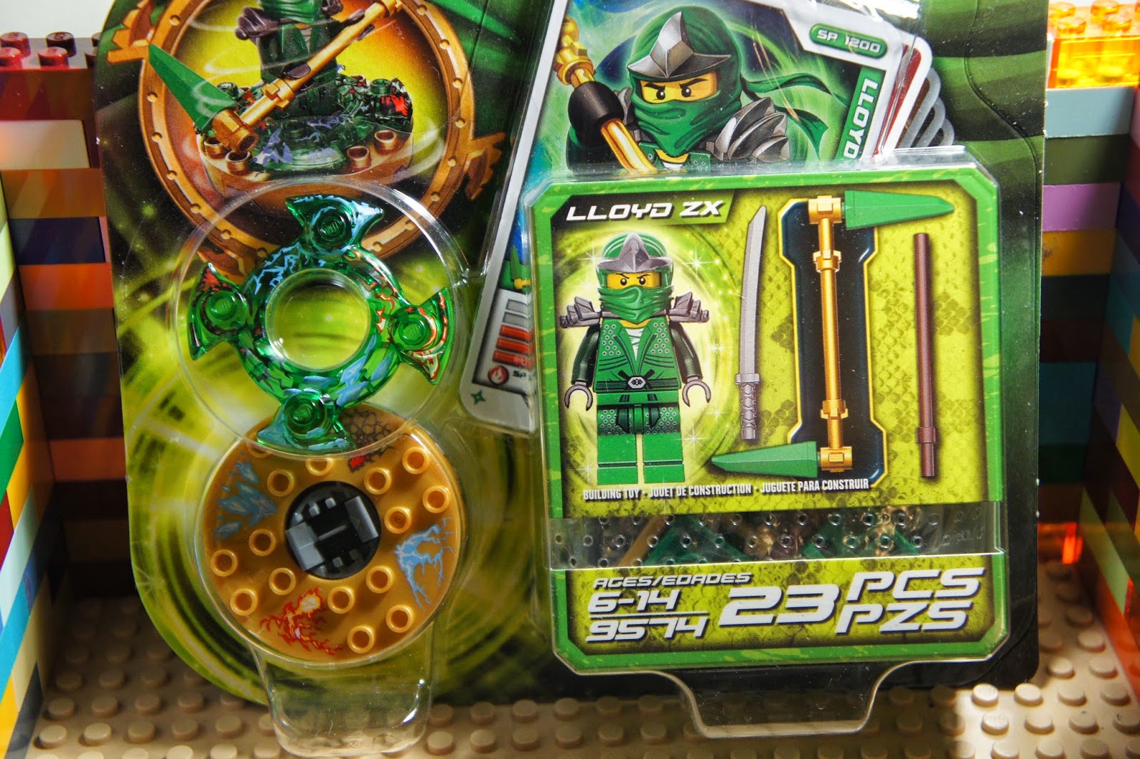 LEGO 9574 Ninjago LLOYD ZX Green Ninja Minifigure w/ Spinner Weapons ...