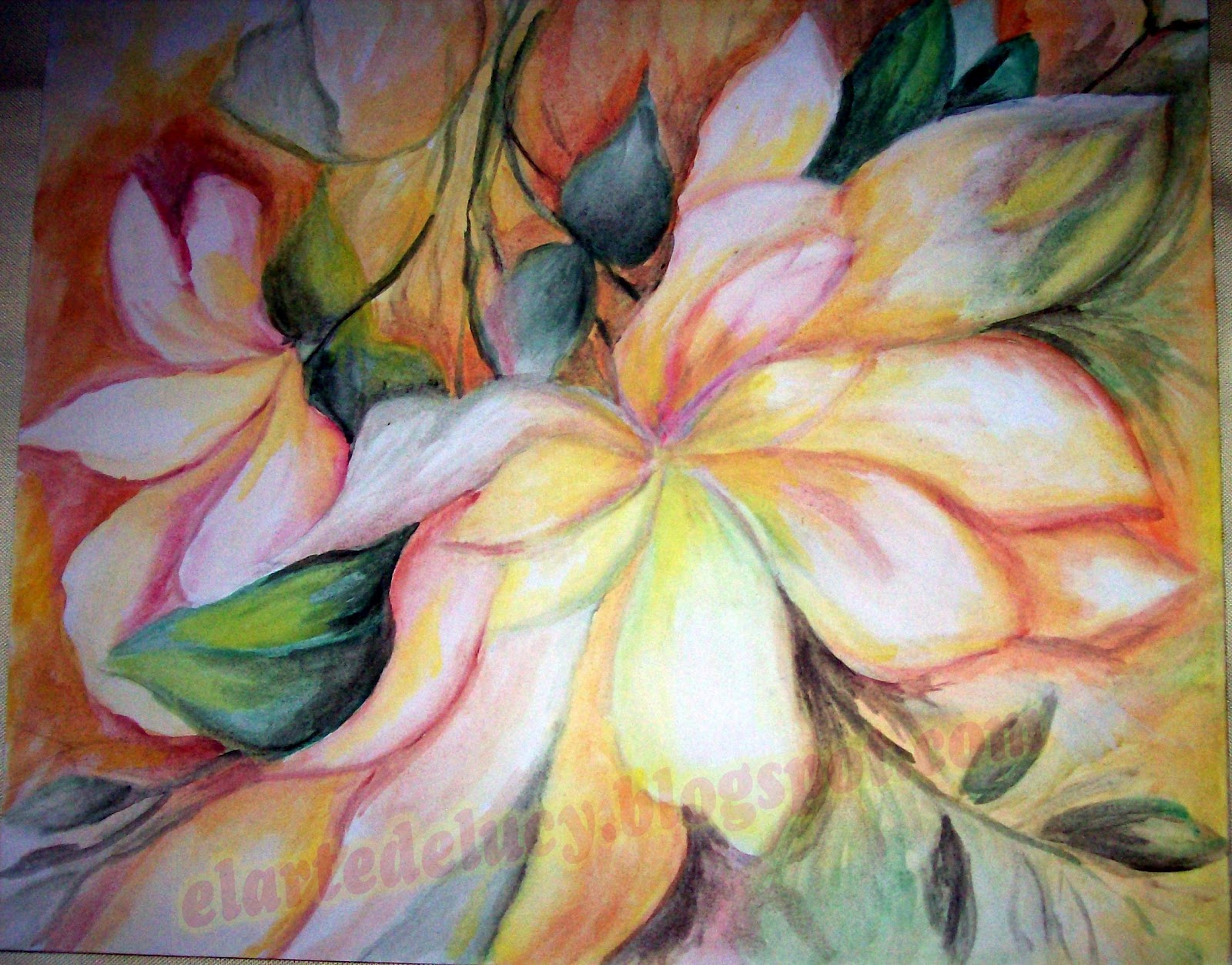 El Arte de Lucy: Flor en acuarela