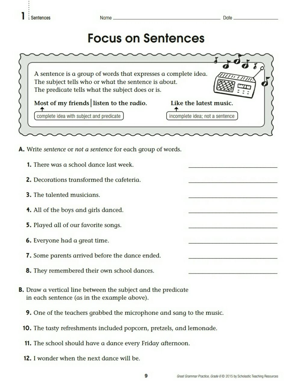 Entertainment worksheets
