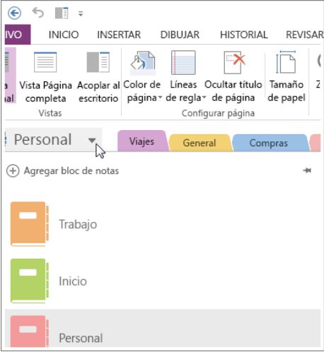Crear, eliminar y mover un bloc de notas en Onenote - Ideas Pro