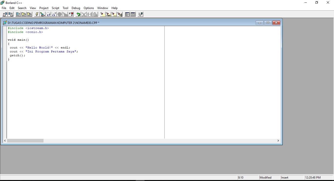 Yuk! belajar coding: Membuat coding sederhana menggunakan borland c++