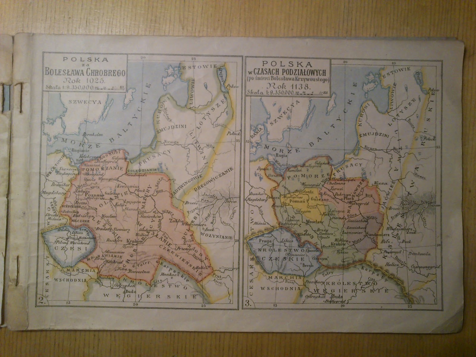 Dawne mapy: Atlas Historyczny Polski (1916)