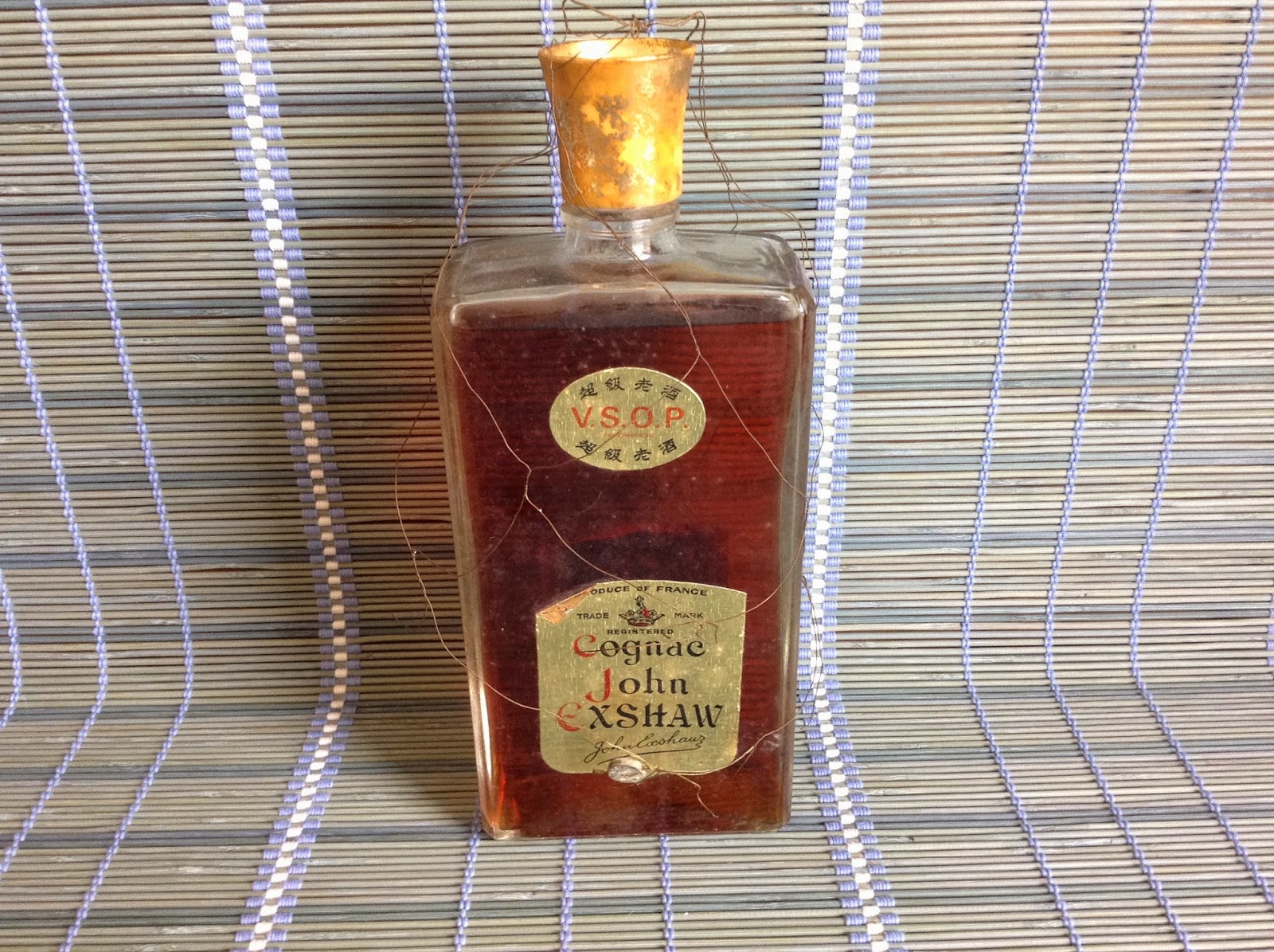Blog066#MD502- France Cognac John EXSHAW V.S.O.P Around 50 Years | SWAN ...