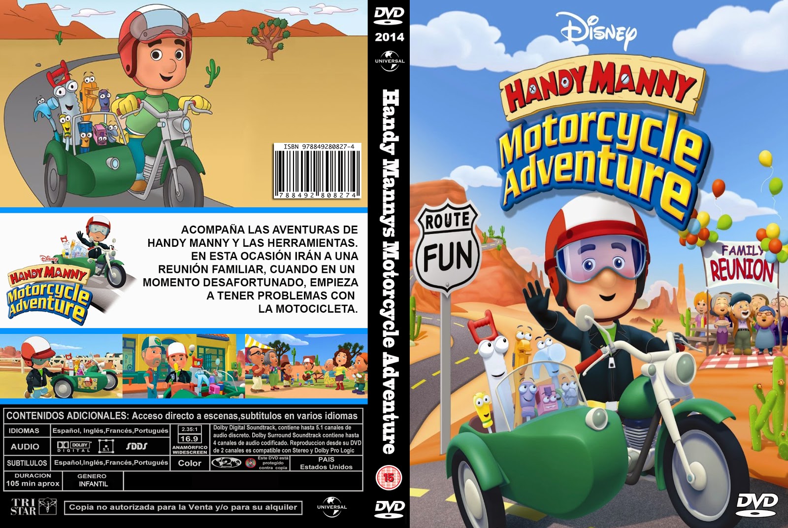 PB | DVD Cover / Caratula FREE: HANDY MANNY MOTORCYCLE ADVENTURE - DVD ...