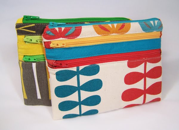 Triple-zip pouches you can sew | How About Orange