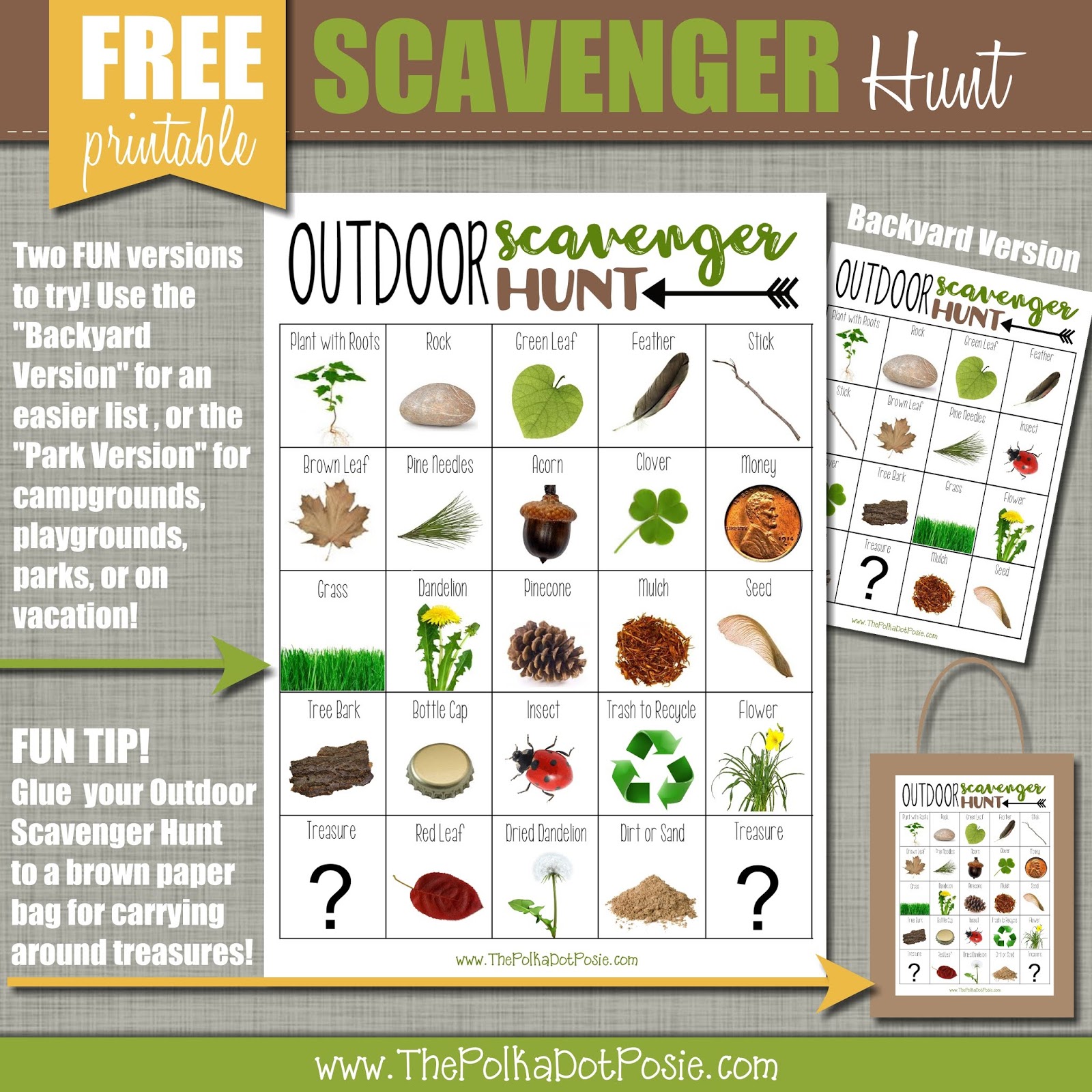 The Polka Dot Posie: Beat Summer Boredom with an Outdoor Scavenger Hunt!