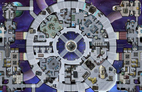 Juego de Tablero: RPG: Mapas de ciencia ficción (bases)