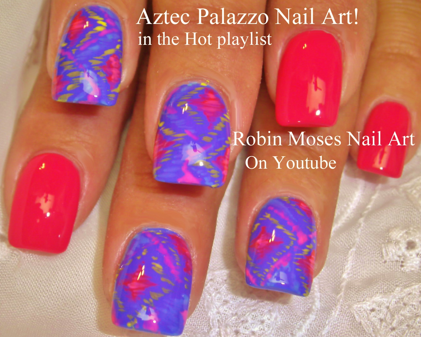 Nail Art by Robin Moses: Neon SUMMER Ombre Splatter Paint Nail Design!