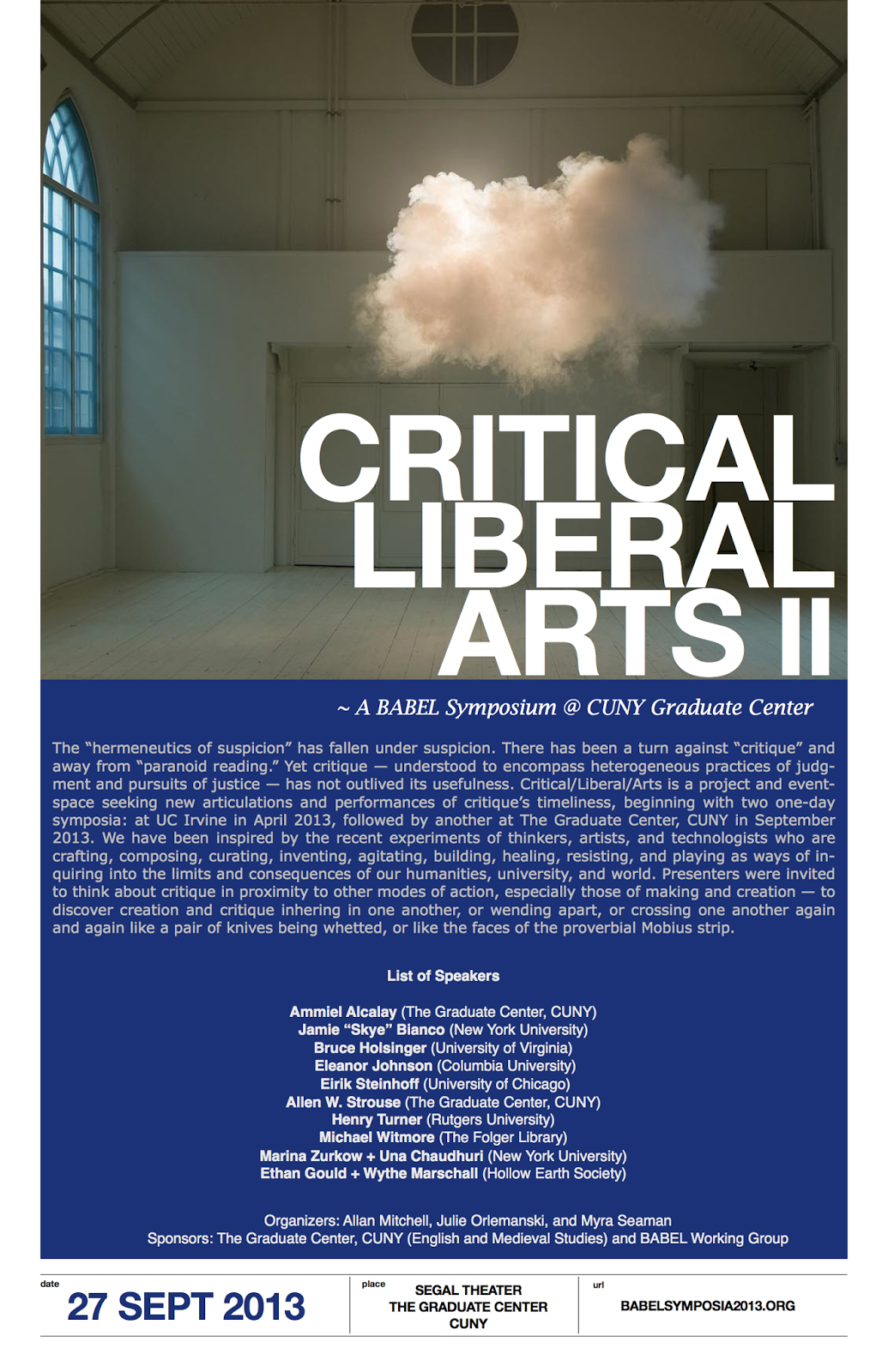 In the Middle: Critical/Liberal/Arts 2 @The Graduate Center, CUNY