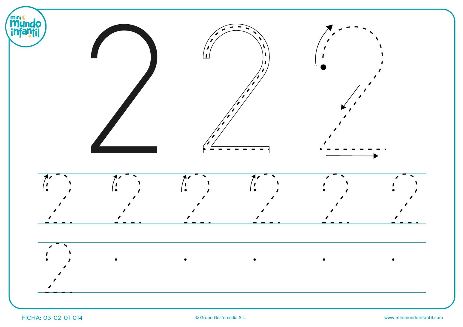Trabajando en Educación Infantil: 10 fichas del número 2