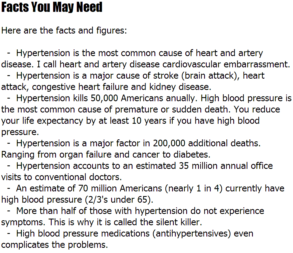 High Blood Pressure Treatment: Facts About High Blood Pressure - Facts ...