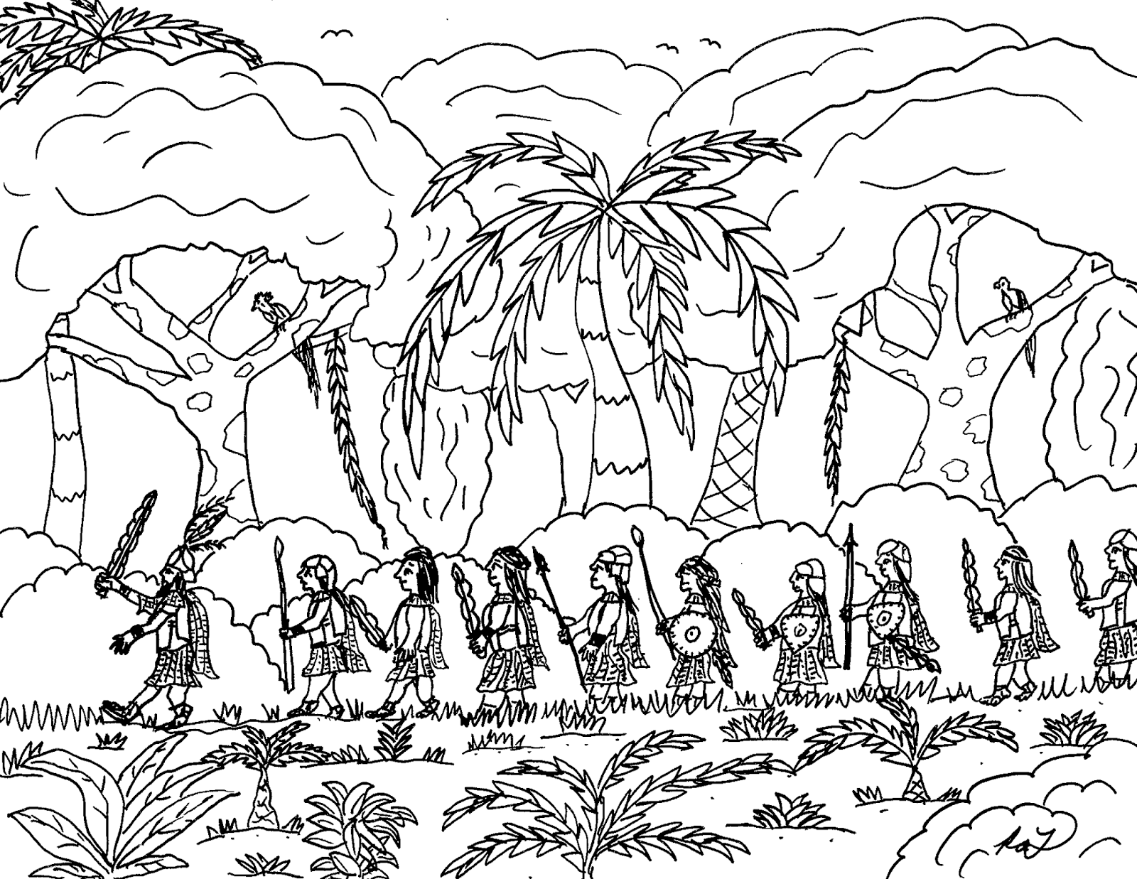 Robin's Great Coloring Pages: Army of Heleman or Young Ammonite Warriors