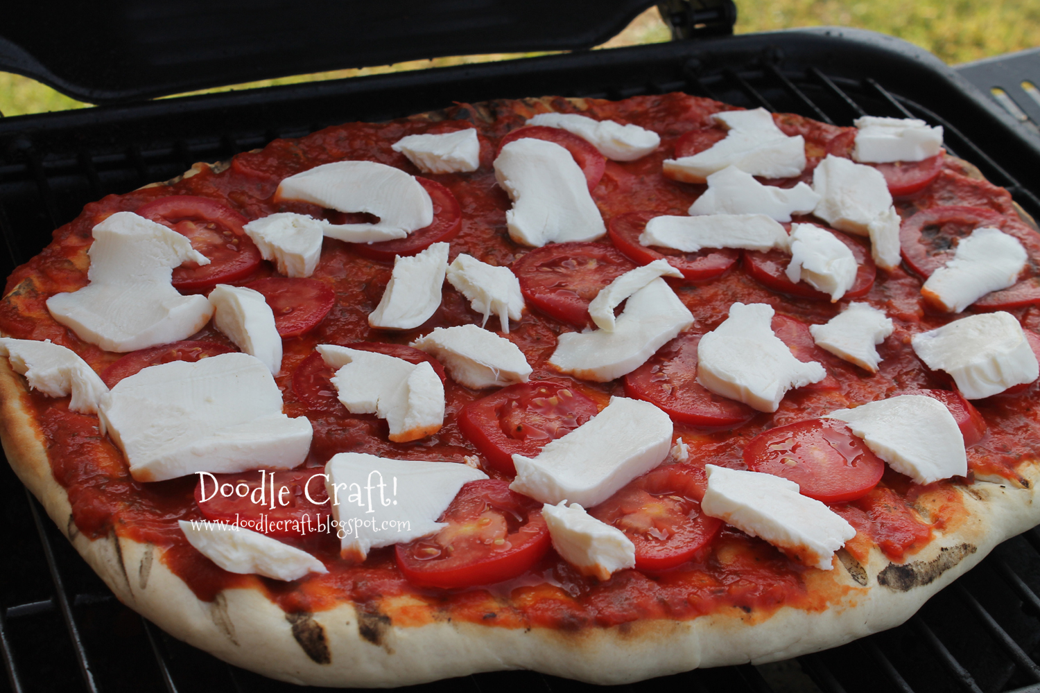 Italian Roma Tomato Mozzarella Grilled Pizza!