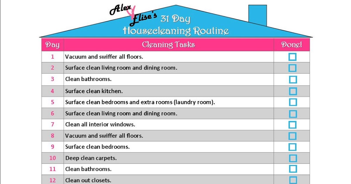 Printable 31-Day Housecleaning Routine | Harvey Ever After