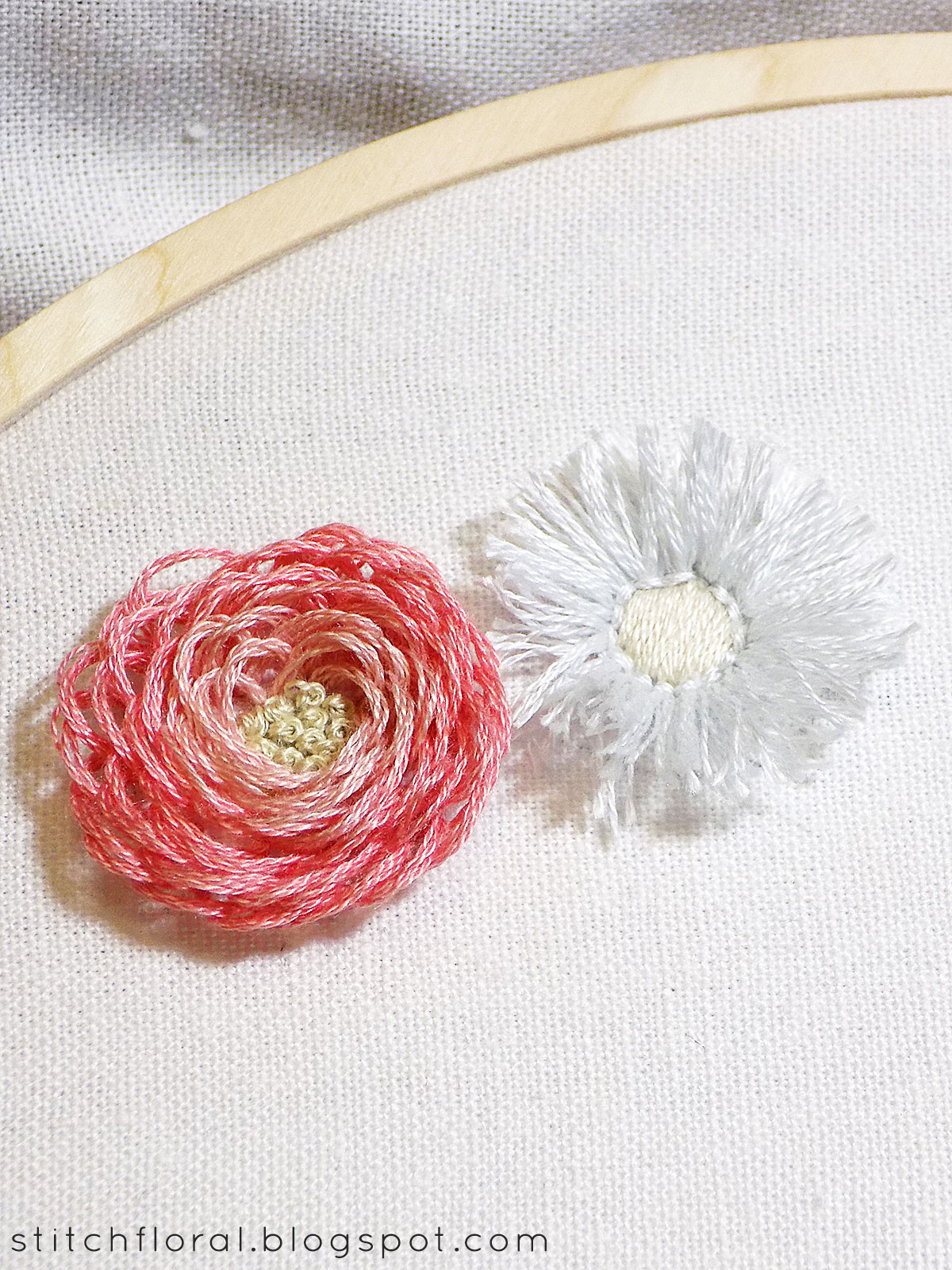 Looped blanket & turkey stitch flowers tutorial - Stitch Floral
