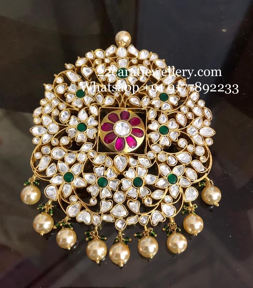 Huge Polki Pendants in 925 Silver - Jewellery Designs