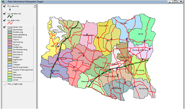 Membuat Peta Administrasi Kabupaten Sragen dengan Arcview - Part2 ...