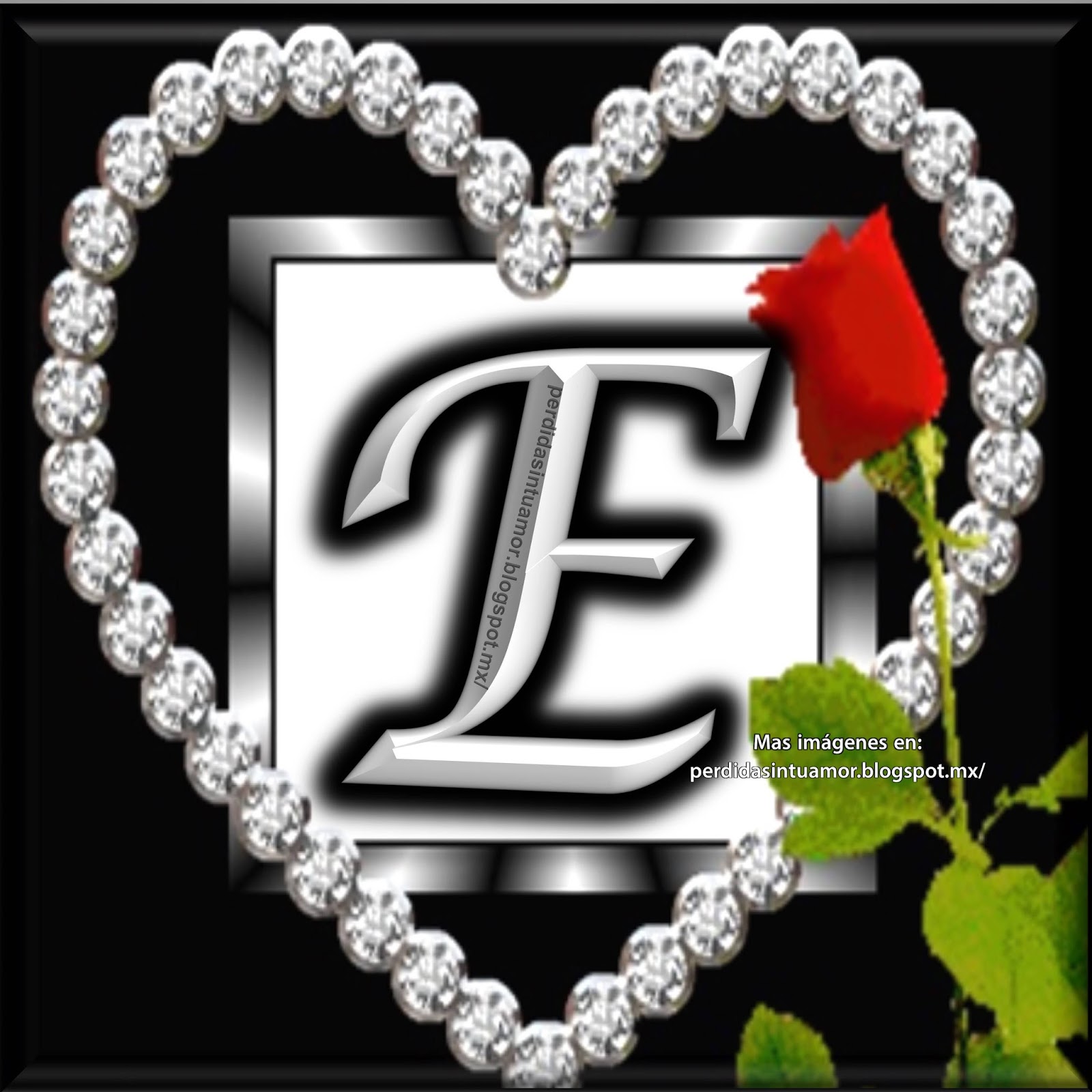 FRASES PARA TI: TU INICIAL EN UN CORAZÓN CON DIAMANTES (E)