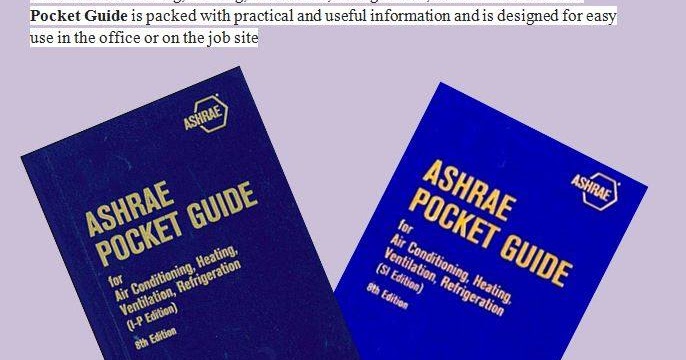 ASHRAE Pocket Guide for Air conditioning, Heating, Ventilation ...