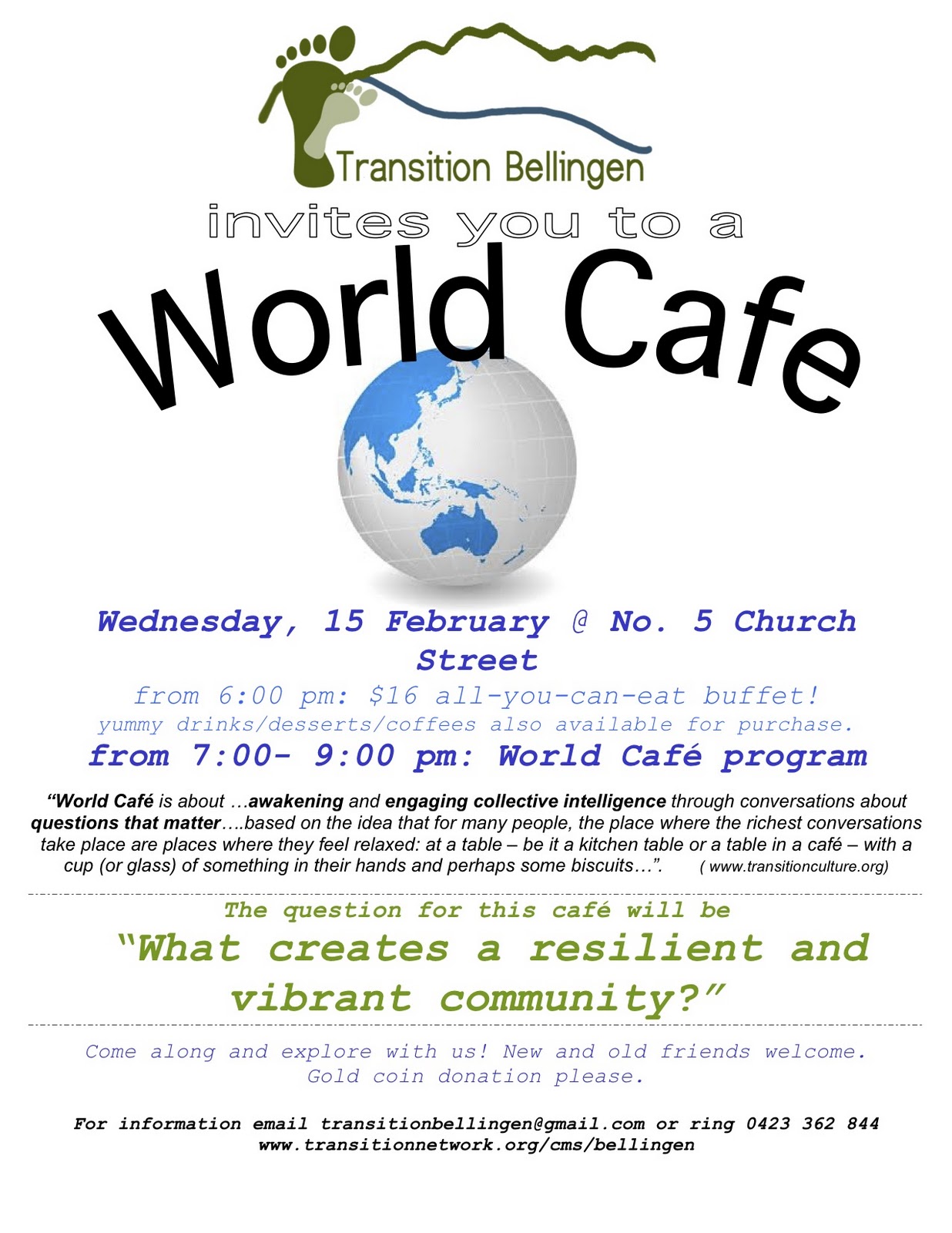 Transition Bellingen: World cafe 15 February 2012