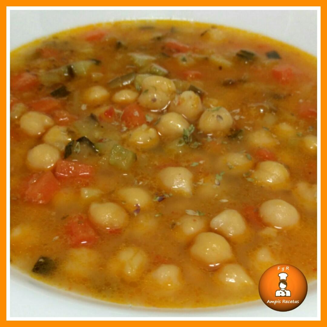 Garbanzos con verduras ~ Fácil y Rico Ampis Recetas