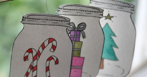 Crafts with Jars: Paper Mason Jar Ornaments